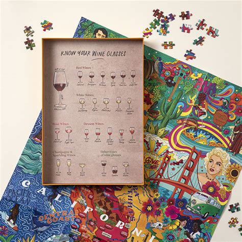 Uncommon Goods Educational Wine Region Puzzle Wine