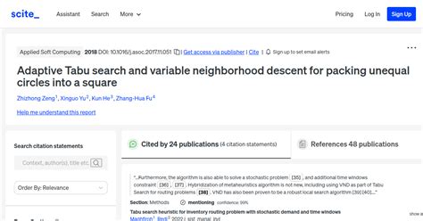 Adaptive Tabu Search And Variable Neighborhood Descent For Packing Unequal Circles Into A Square