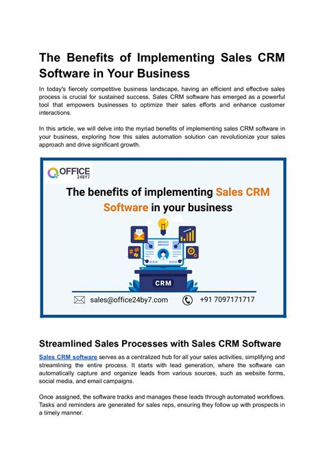 The Benefits Of Implementing Sales Crm Software In Your Business Office24by7seo Page 1 4