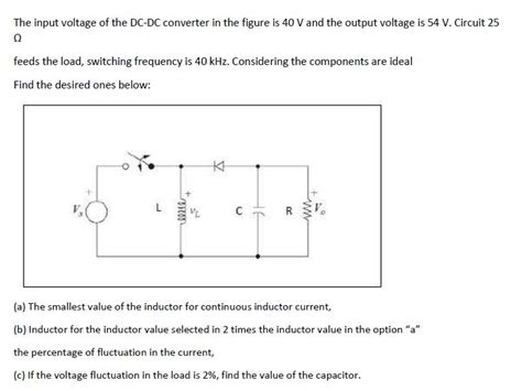 Solved The Input Voltage Of The DC DC Converter In The Chegg Com
