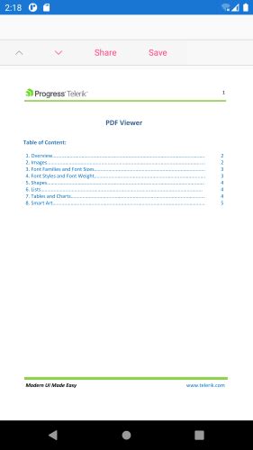 Share And Save Pdf Documents Telerik Ui For Xamarin