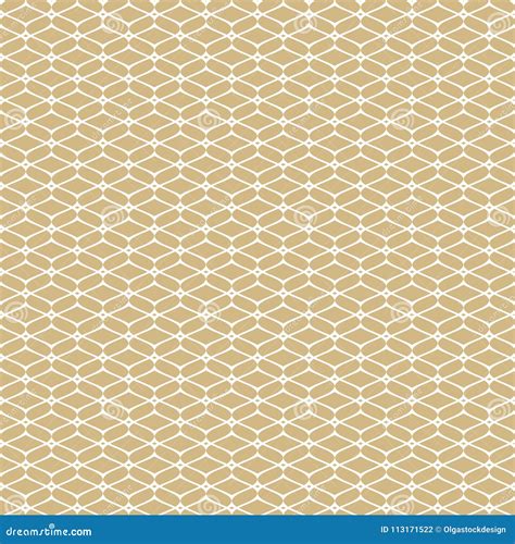 Golden Mesh Seamless Pattern Vector Gold And White Luxury Geometric
