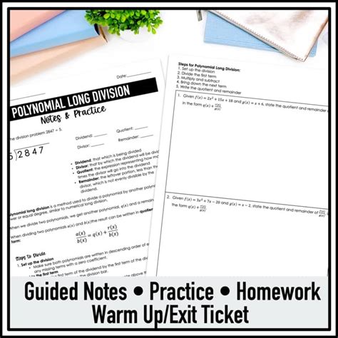 Polynomial Long Division Bundle Lesson Color By Number And Digital Activity