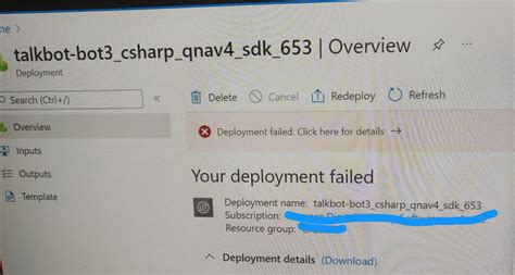 Getting This Message When Creating A Web App Bot Azure Says Deployment In Progress Once I