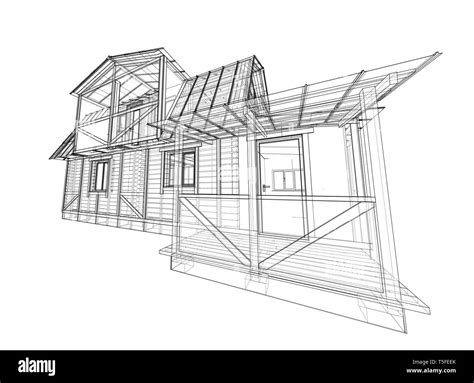 House Sketch Vector Rendering Of 3d Stock Vector Image And Art Alamy
