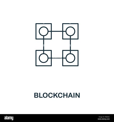 Blockchain Outline Icon Monochrome Style Design From Crypto Currency