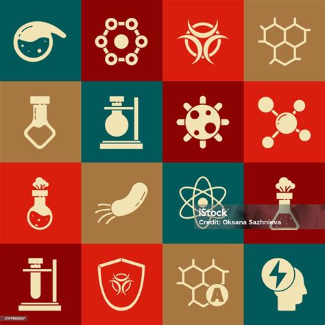 헤드 및 전기 기호 시험관 플라스크 화학 물질 분자 생물학적 위험 스탠드 및 박테리아 아이콘을 설정합니다 벡터 0명에 대한 스톡 벡터 아트 및 기타 이미지 Istock