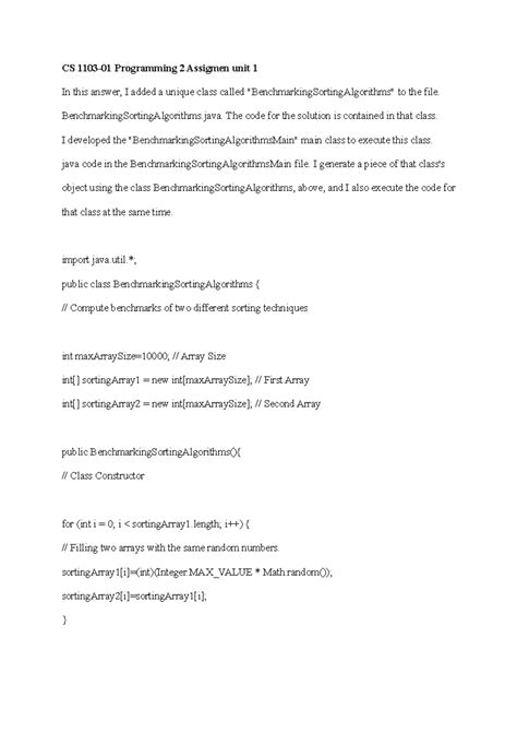 Programming 2 Assigmen Unit 1 Cs 1103 01 Cs 1103 01 Programming 2