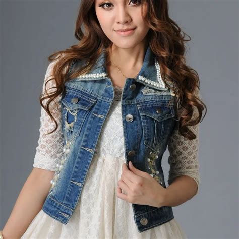 Джинсовые Жилетки Куртки Пиджаки Женские —