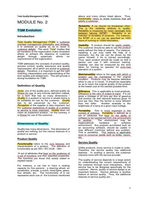 tqm module 2 pdf business business process