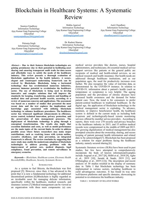 Pdf Blockchain In Healthcare Systems A Systematic Review