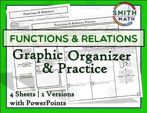 Functions And Relations Graphic Organizer And Practice Packet By Teach Simple