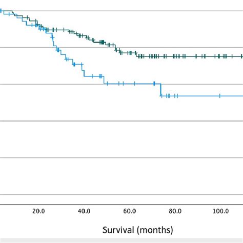 Survival Curves For Patients With Node Positive Disease Comparing Those Download Scientific