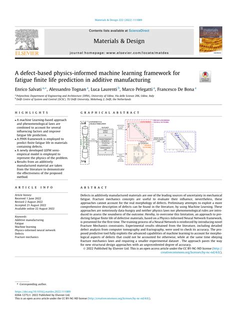 pdf a defect based physics informed machine learning framework for