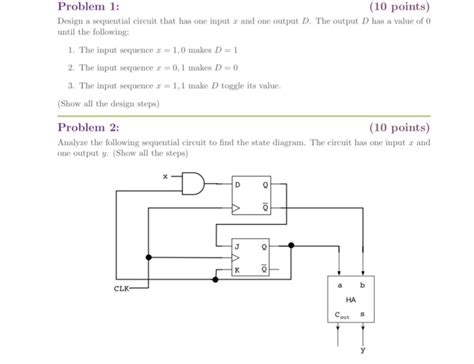 solved problem 1 10 points design a sequential circuit