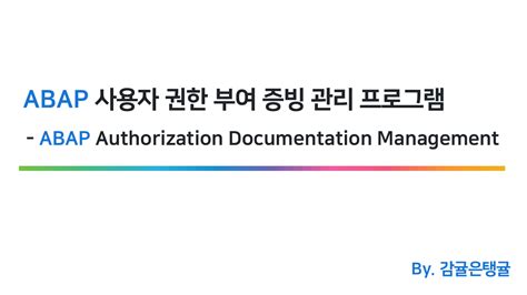 Abap 사용자 권한 부여 증빙 관리 프로그램user Authorization Documentation Management