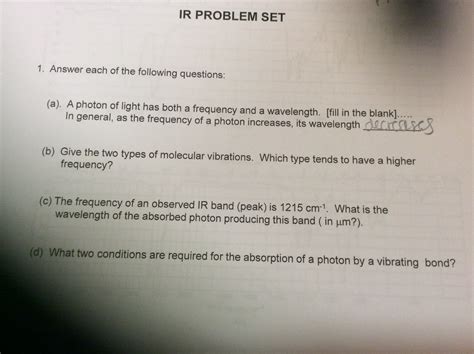 Solved IR PROBLEM SET Answer Each Of The Following Chegg Com