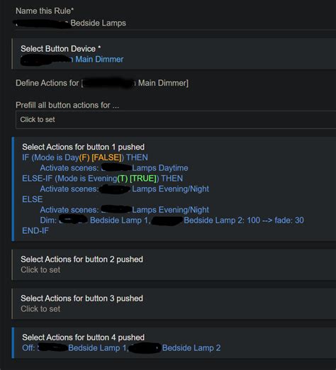 Help With Philips Hue Dimmer Rule Machine Hubitat