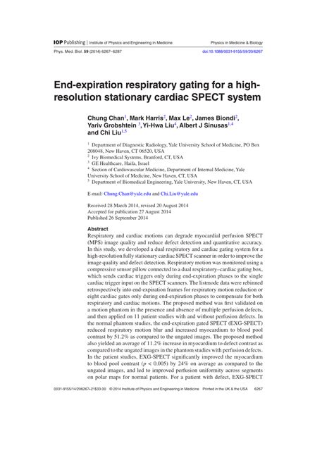 Pdf End Expiration Respiratory Gating For A High Resolution