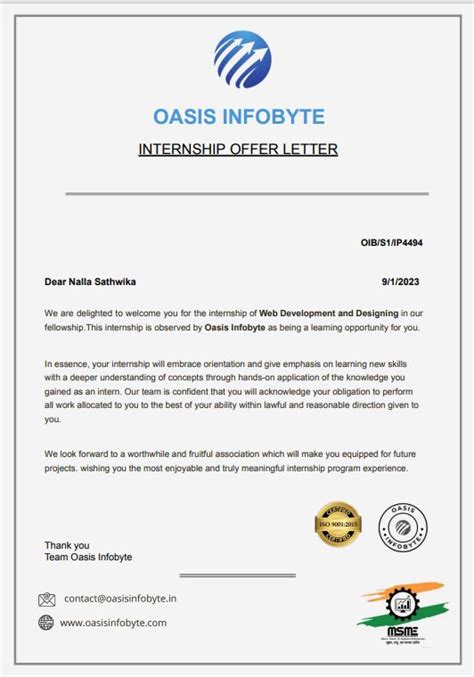oasisinfobyte webdevelopment internship sathwika nalla