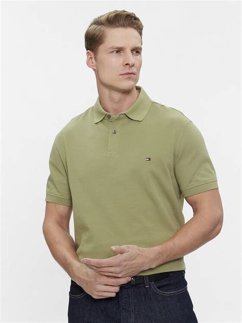 Tommy Hilfiger Тениска с яка и копчета 1985 Mw0mw17770 Зелен Regular