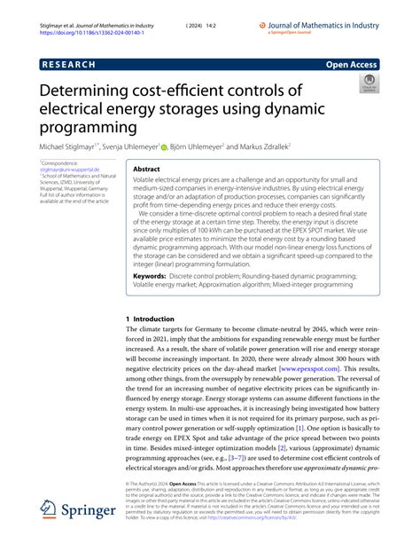 Pdf Determining Cost Efficient Controls Of Electrical Energy Storages Using Dynamic Programming