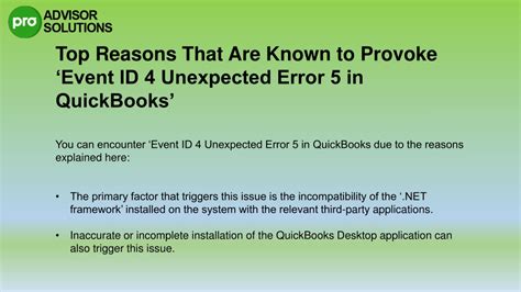 PPT What Is QuickBooks Event ID Unexpected Error And How To Fix It PowerPoint