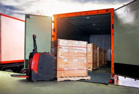 Premium Photo Packaging Boxes Stacked On Pallets Loading Into