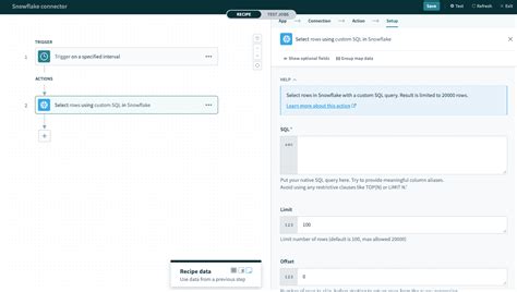 Workato Connectors Snowflake Select Actions Workato Docs