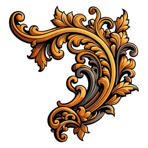 Ornate Golden Swirl Design Element Premium Ai Generated Vector