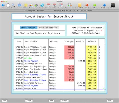 Account Ledger Datacon Dental Systems