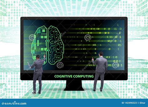 the cognitive computing and machine learning concept stock image