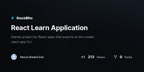 React Learn Application Stackblitz