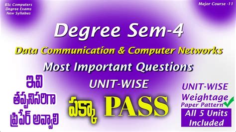 Degree Semester 4 Data Communication And Computer Networks Important