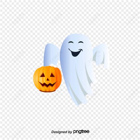 잡다 호박 귀여운 일러스트 어린 유령 할로윈 흰색 Png 일러스트 무료 다운로드 Lovepik