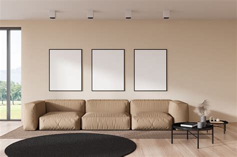 소파와 커피 테이블 모형 프레임이있는 현대적인 휴식 룸 인테리어 0명에 대한 스톡 사진 및 기타 이미지 0명 3차원 형태 가구 Istock