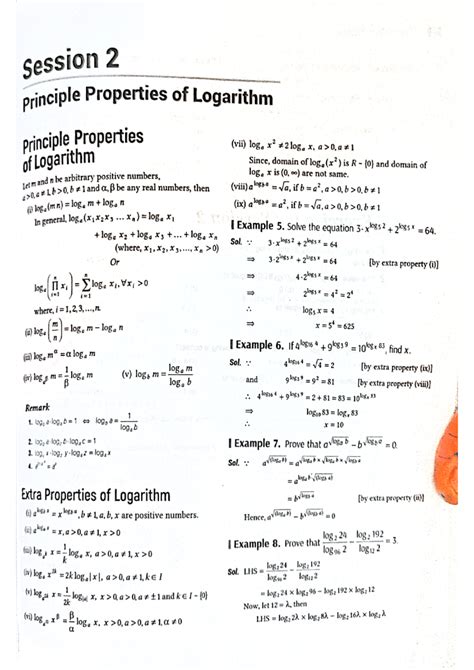 Logarithm Properties And Formulas History Sl Studocu
