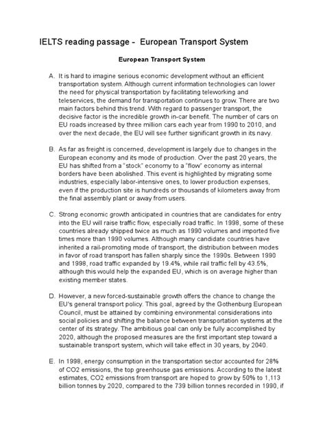 Ielts Academic Reading Practice Test 4 E828d410c1 Pdf Transport Efficient Energy Use