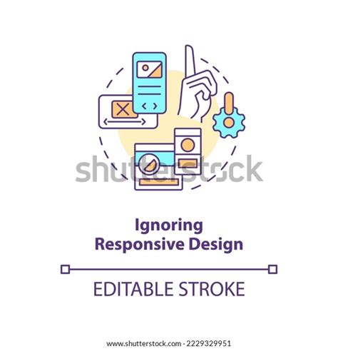 Ignoring Responsive Design Concept Icon Beginner Stock Vector Royalty