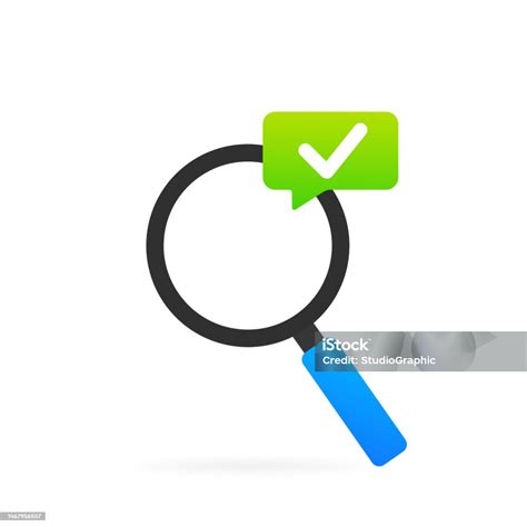 확인 표시가 설정된 돋보기 트렌디한 긴 그림자 디자인이 있는 녹색과 빨간색 배경 돋보기와 눈금과 십자가 아이콘 예 및 아니오 기호 벡터 그림 0명에 대한 스톡 벡터 아트 및