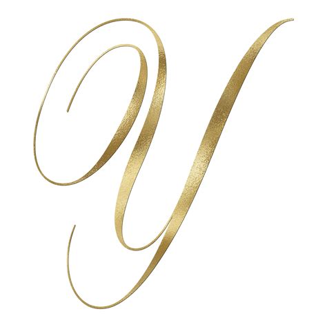 Golden Letter Y Cursive Style 37047725 Png