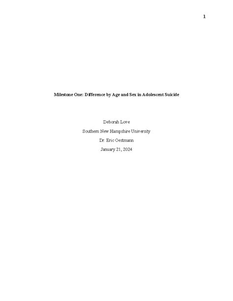 milestone one 1 1 milestone one difference by age and sex in