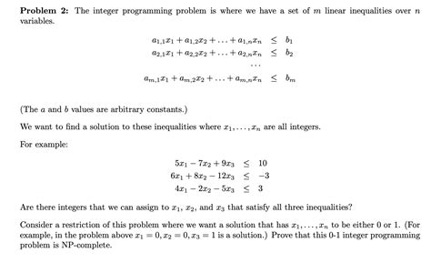 Solved Problem 2 The Integer Programming Problem Is Where