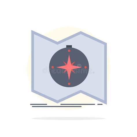 Direction Explore Map Navigate Navigation Flat Color Icon Vector
