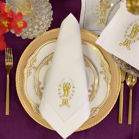 Christmas Monogrammed Table Linens Napkins Placemats Monogrammed Table