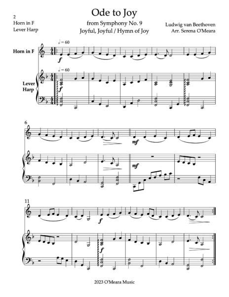 Ode To Joy Lever Harp And Melody Instrument Harp Column Music