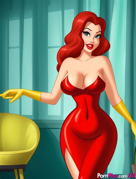 Naughty Ai Generated Cartoon Female Jessica Rabbit Flaunts Her Huge Juggs