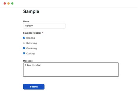 Checkbox Field FormApe