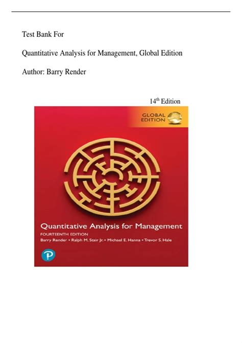 Test Bank For Quantitative Analysis For Management Global Edition 14th Edition By Barry Render