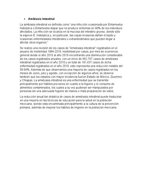 Amebiasis Intestinal Analisis Pdf